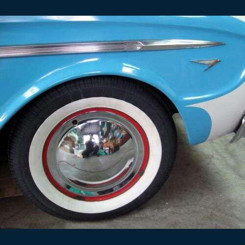 ONE 15" FULL MOON SMOOTHIE STYLE CHROME STEEL HOT ROD HUBCAP WHEEL ...