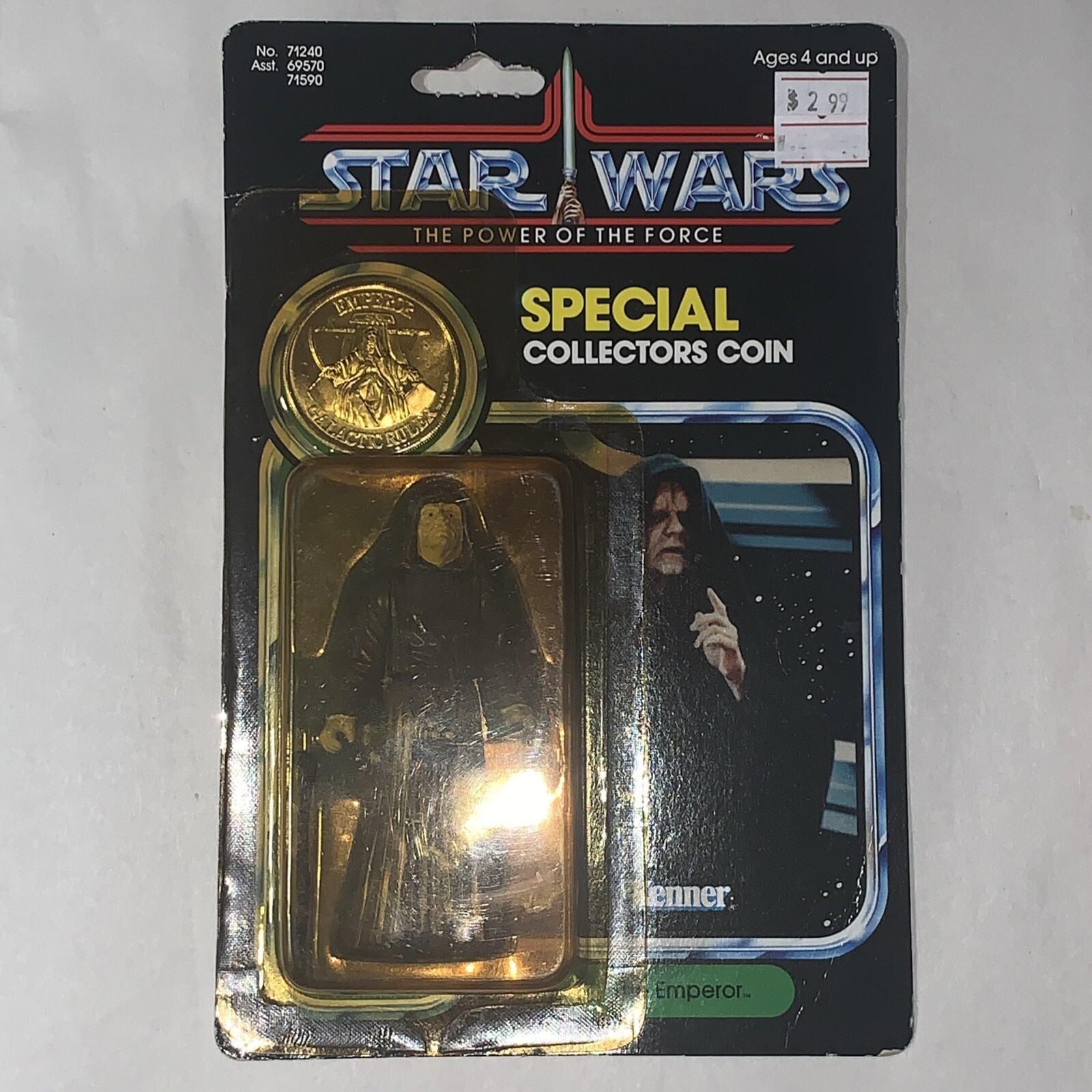 Vintage Kenner Star Wars The Emperor Figure Card 92 Back MOC POTF 1984 ...