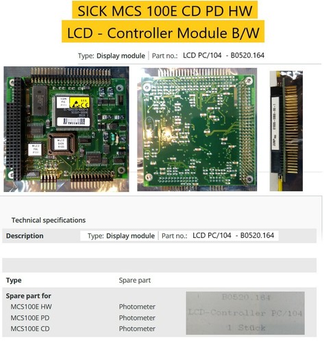 SICK MCS 100E CD HW PD LCD DISPLAY Board BW PC/104 | eBay