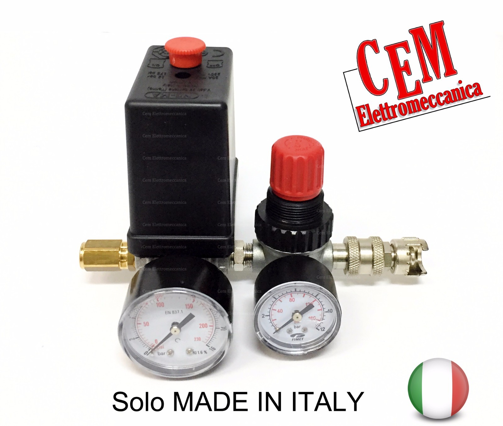 Gruppo riduttore di pressione + pressostato + valvola per compressore ...