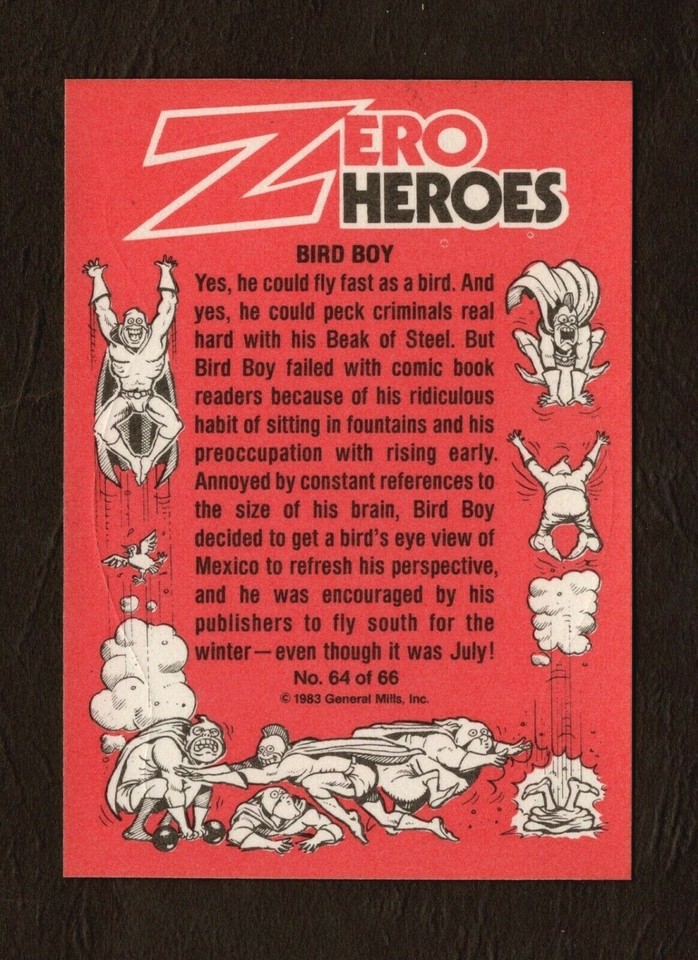 1983 Donruss Zero Heroes Trading Card #64 – Bird Boy | eBay