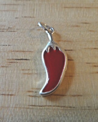 Sterling Silver 22x7mm Red Chili Enamel Jalapeno Pepper Charm | eBay