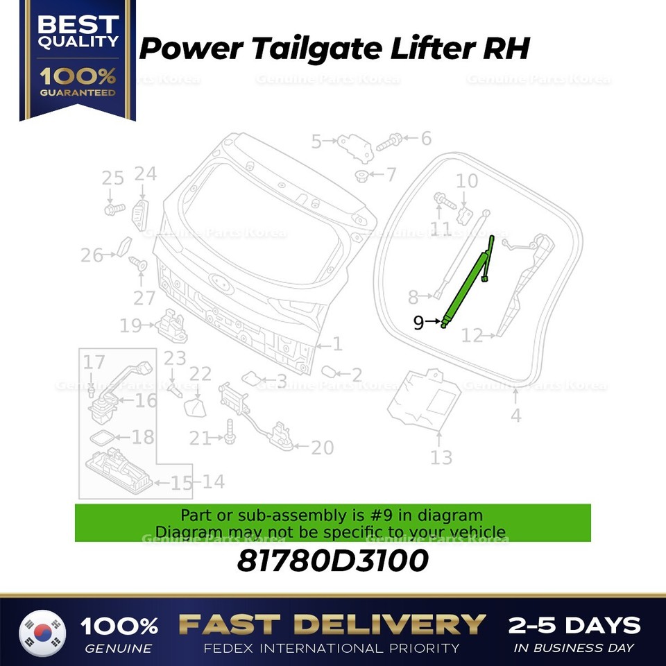 ⭐Genuine⭐ Power Tailgate Lifter RH 81780D3100 for Hyundai Tucson | eBay