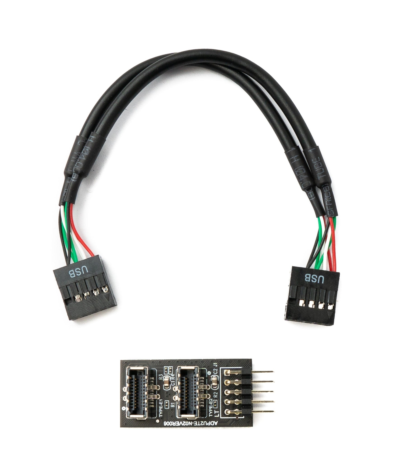 Front Panel Adapter 18 CM 2x USB 3.1 Type E Socket To 2.0 9 10 Pin ...