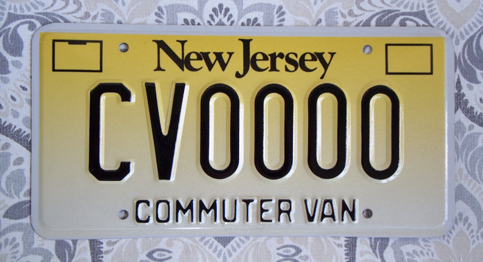 New Jersey COMMUTER VAN Sample License Plate CV0000 Beige Fade Mint ...