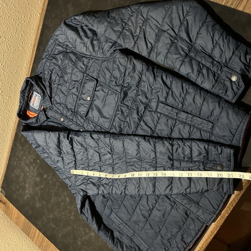 Faherty Atmosphere Full Zip Puffer Jacket Mountain Navy Orange Liner ...