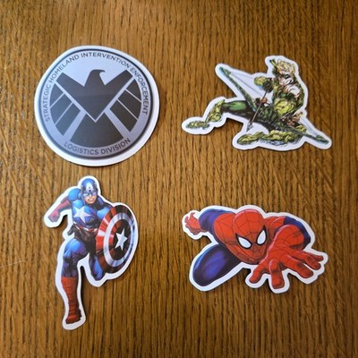 Marvel 4-piece multi hero sticker pack laugh smile cool variety new | eBay