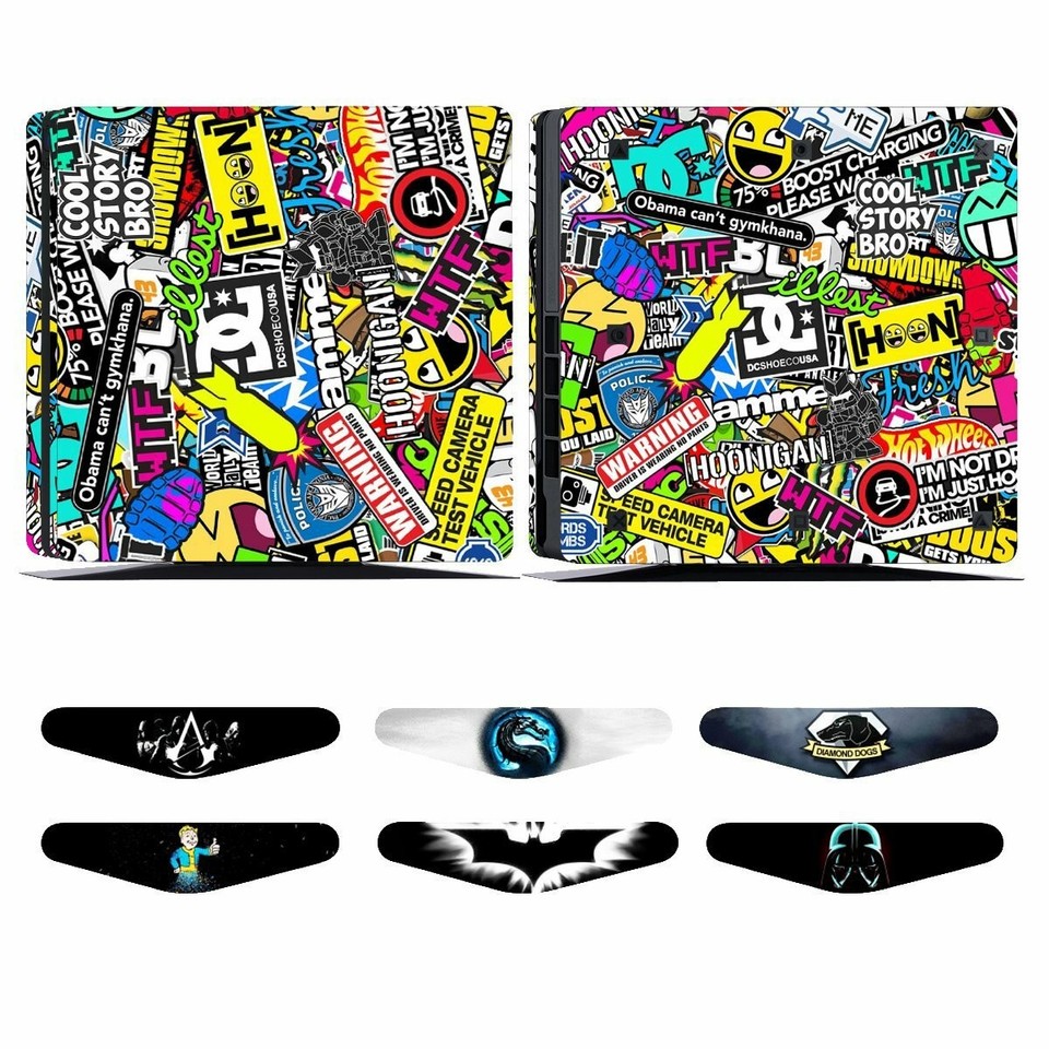 Vinyl Decal Sticker for Sony PS4 Slim Playstation 4 Slim Console + 2 ...
