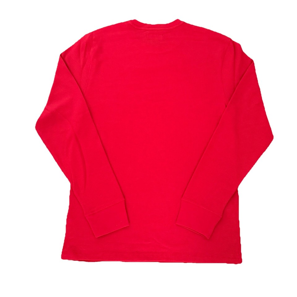 Polo Ralph Lauren Men’s Red Thermal Crew Neck Waffle Knit Long Sleeve ...