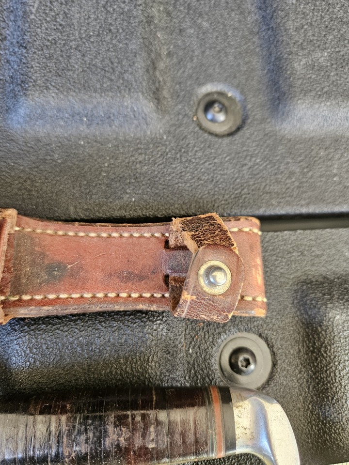 Vintage Rare Case Stacked Leather Piggyback Set Twin Set Fixed Blade ...