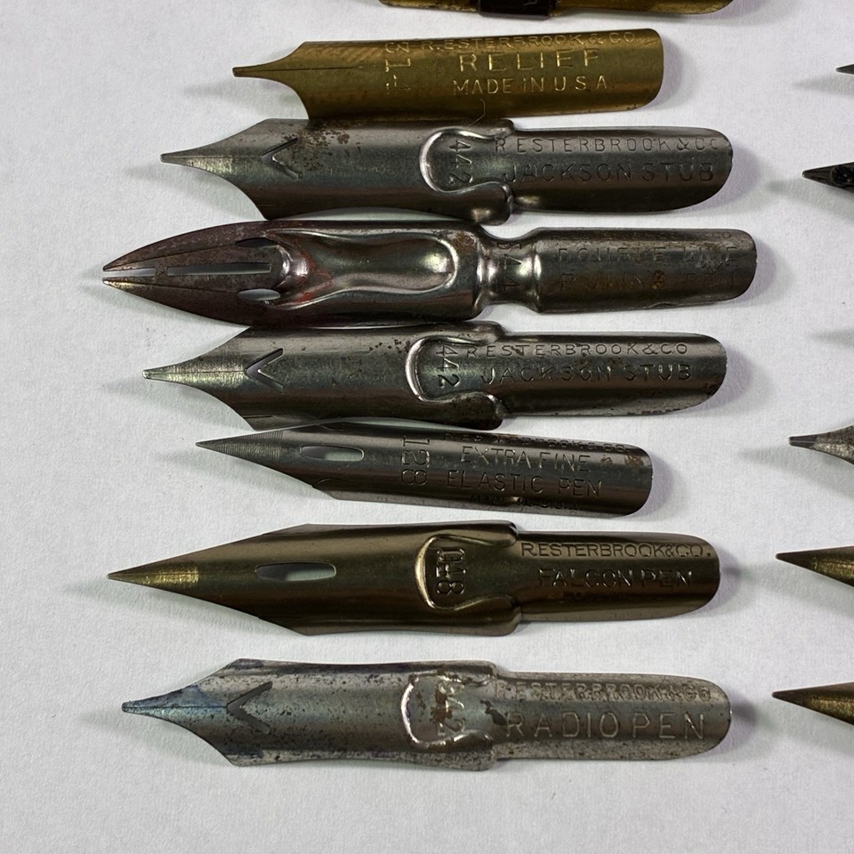 Lot of 29 Vintage R. Esterbrook & Co Calligraphy Pen Nibs Ink Dip Tips ...
