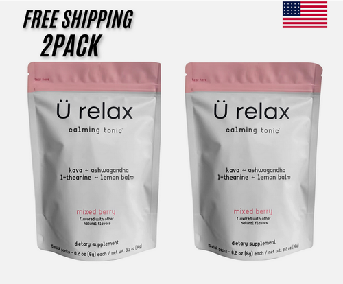 2Pack U Relax Calming tonic- 30 Packets MIXED BERRY flavor relax ...