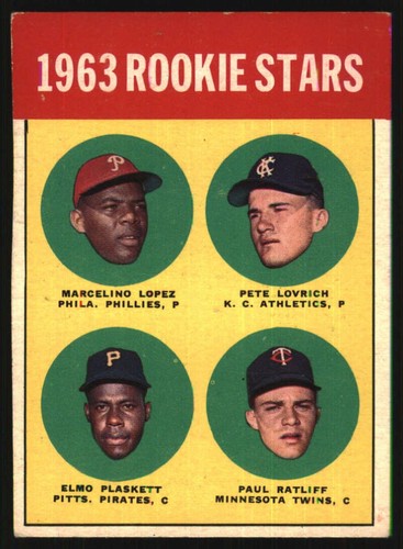 1963 Topps #549 Marcelino Lopez/Pete Lovrich/Elmo Plaskett/Paul Ratliff ...