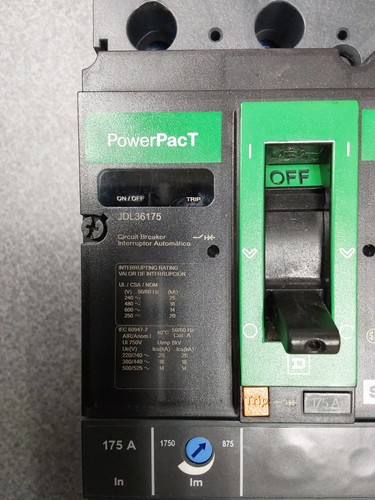 Square D JDL36175 3 Pole 175 Amp 600v PowerPac T Circuit Breaker | eBay