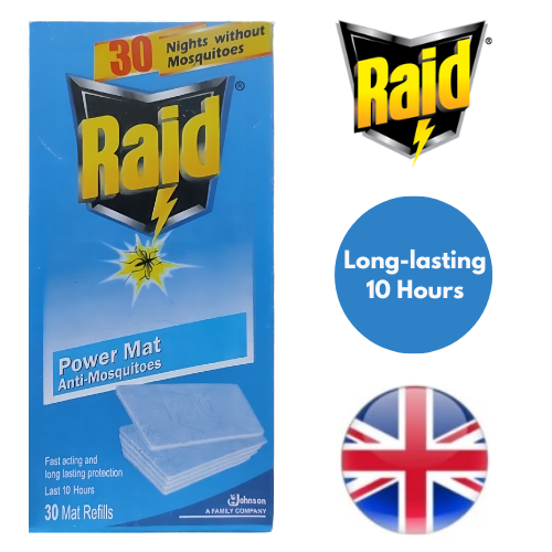 Raid 30 x Refill Mat Tablets Electric Plug Mosquito Repellent Insect ...