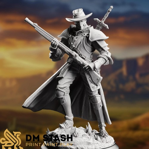 Gunslinger Eldritch Knight Mini w/ Hat Options | Steampunk Miniature By ...