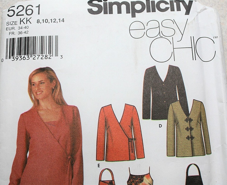 SIMPLICITY Sewing Pattern Misses' Jacket Pants Skirt Camisole Bag ~ Sz ...