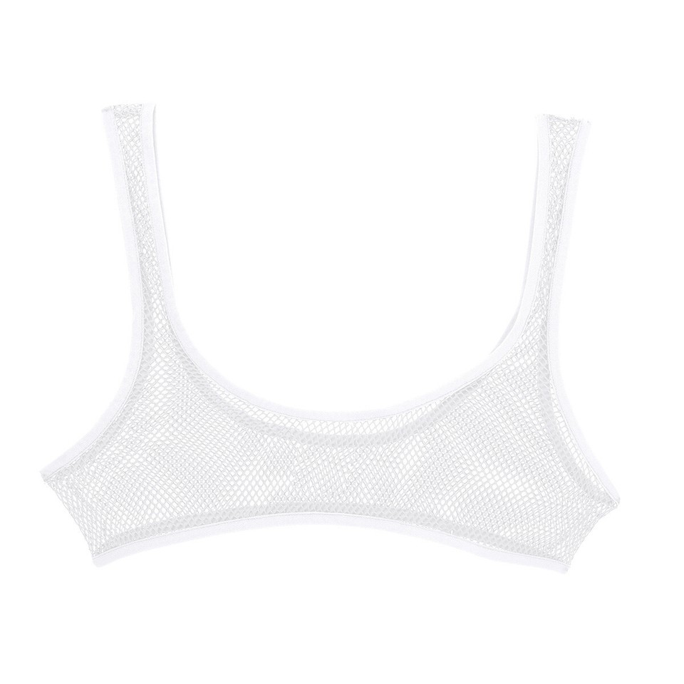 Woman Fishnet Mesh Bra Vest Bralette See-through Sheer Bra Tank Crop ...