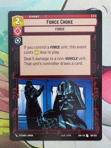 Force Choke Nonfoil/Regular Star Wars Unlimited TCG WS739 | eBay