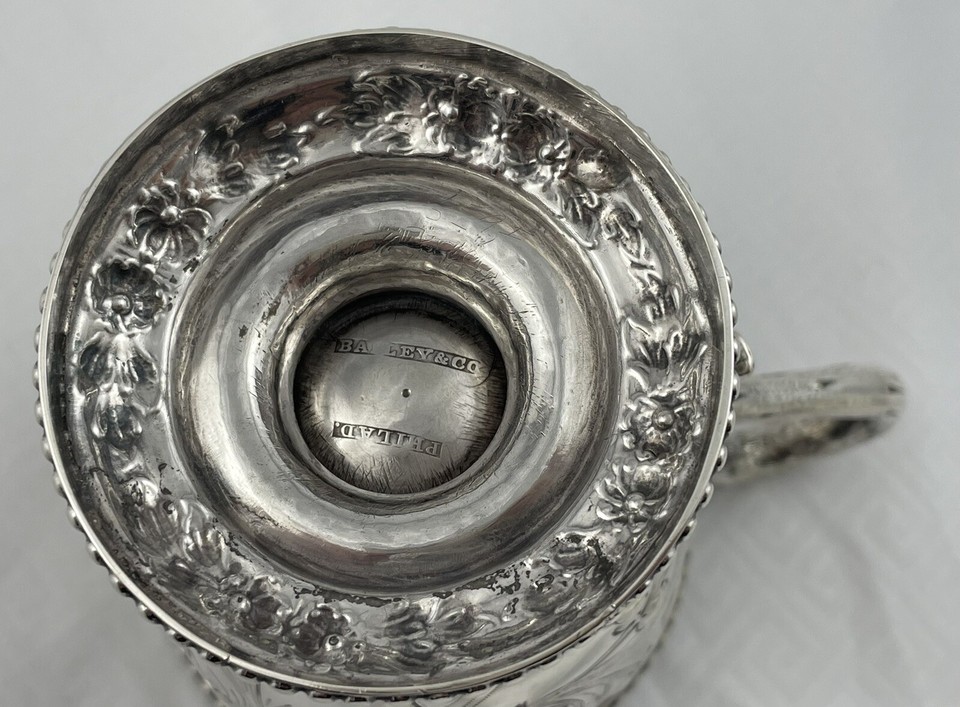 Bailey & Co Phila Fancy Coin Silver Beaded & Repoussed Footed Cup | eBay