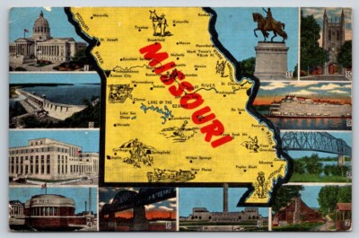 Vintage Postcard Missouri Map Linden A8 | eBay