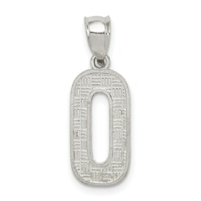 Sterling Silver Block Letter O Patterned Initial Charm Pendant 0.99" | eBay