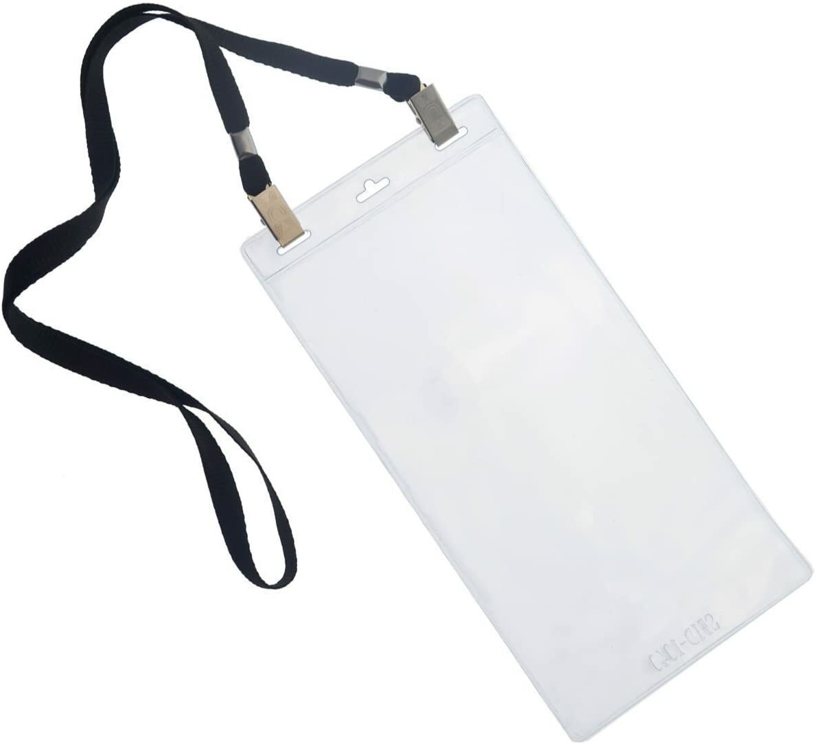 50 Extra Large 4 X 8 Clear Plastic Ticket Holder Sleeves- 3 Lanyard ...