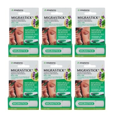 6 Units ArkoPharma Migrastick Roll On 3mL Migraine Stress Headache ...