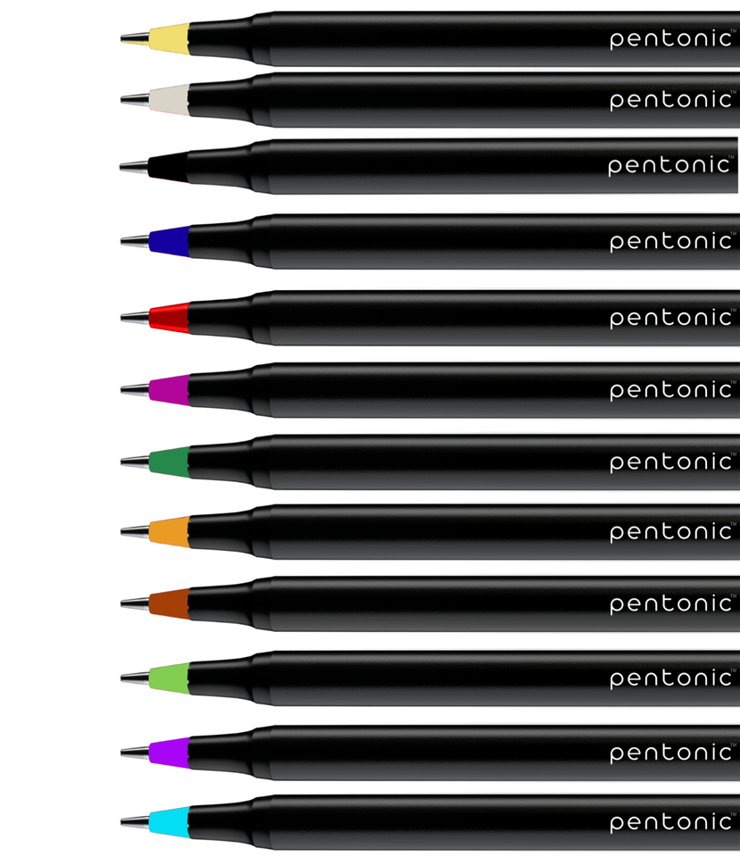 12 x LINC Pentonic Stylish Ballpoint Pens Smooth Writing Multi Colour ...