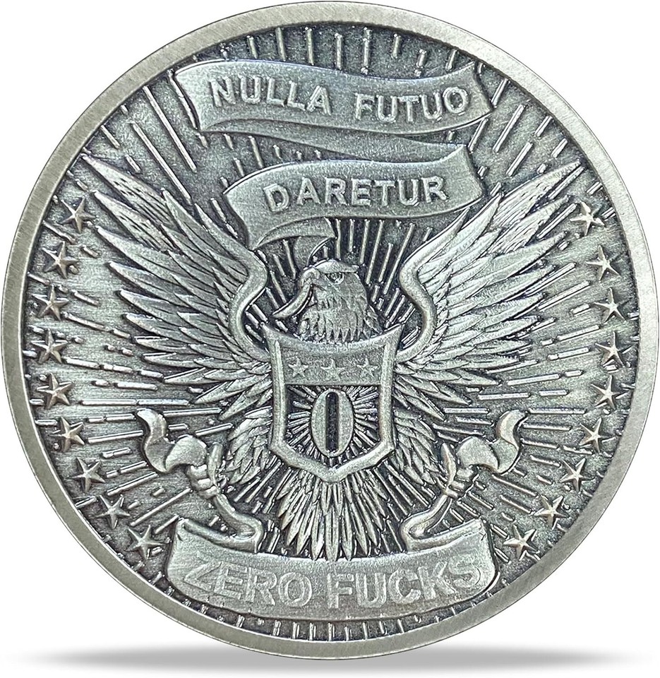 Zero F's Given Challenge Coin Middle Finger Reminder Coin Novelty Joke ...