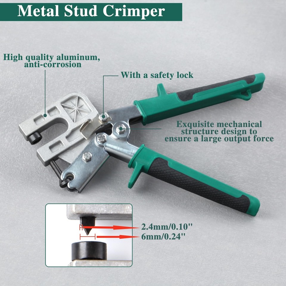 Metal Stud Crimper 10 Inches Punch Lock Pliers Drywall Tools, Framing ...