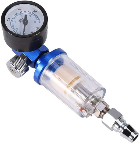 Pneumatic Spray Air Pressure Regulator Gauge+ In-Line Oil Water Trap ...