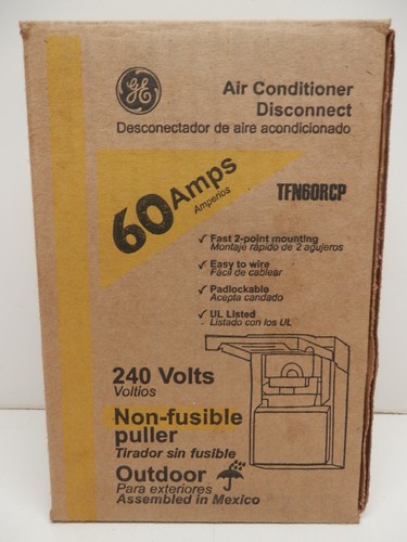 GE Non-Fuse Metallic AC Disconnect 60 Amp 240-Volt Switch Box Power ...
