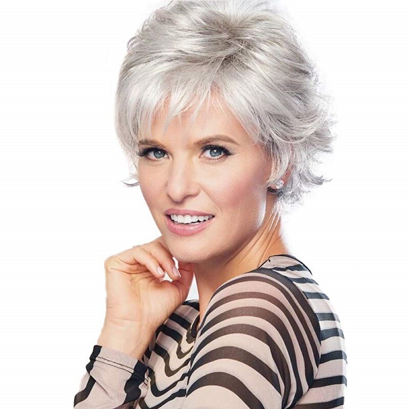White Hair Women Short