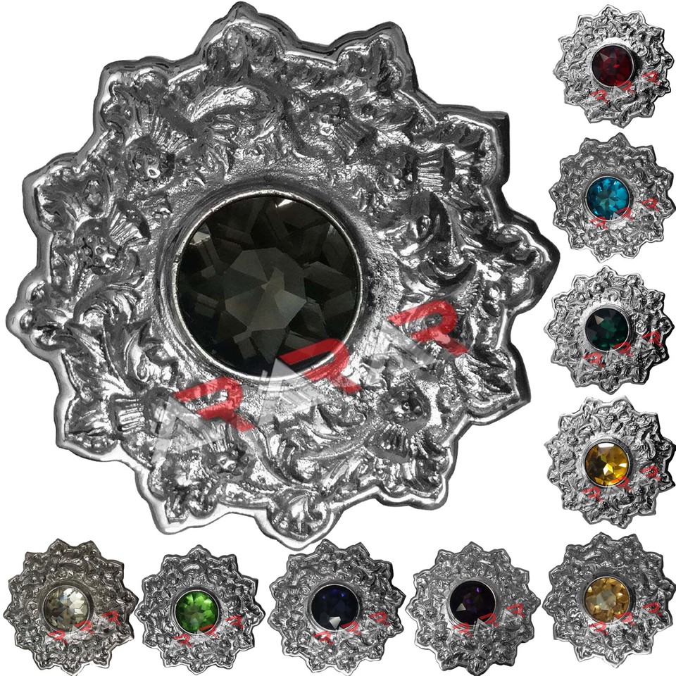 Scottish Kilt Star Fly Plaid Brooch Ornate Brooches Multi Color Stone 4 ...