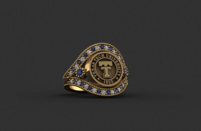 Texas Tech University Class Ring 1923 Gold Plated College Graduation ...