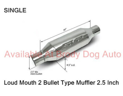 SLP Bullet Type LOUD MOUTH II Muffler Stainless With 2.5" In/Out ...