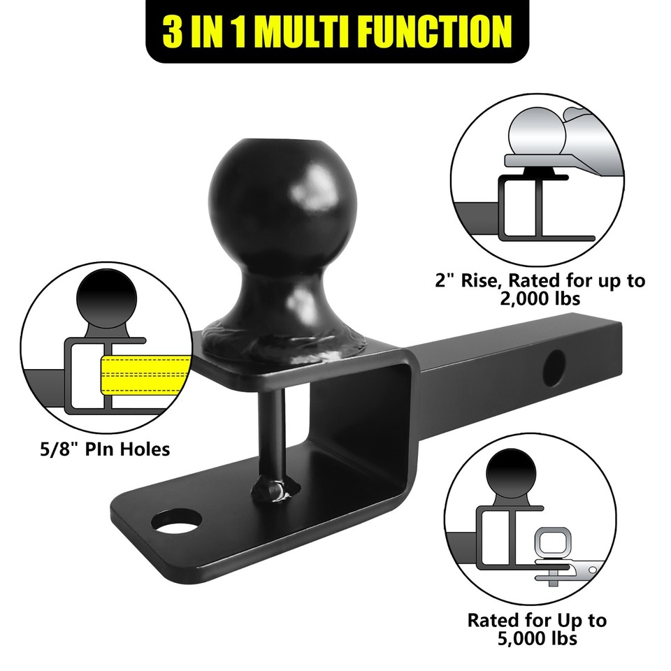 1-1/4" Solid Shank 3 in 1 ATV UTV Multi Hitch Mount with 2 inch Ball ...