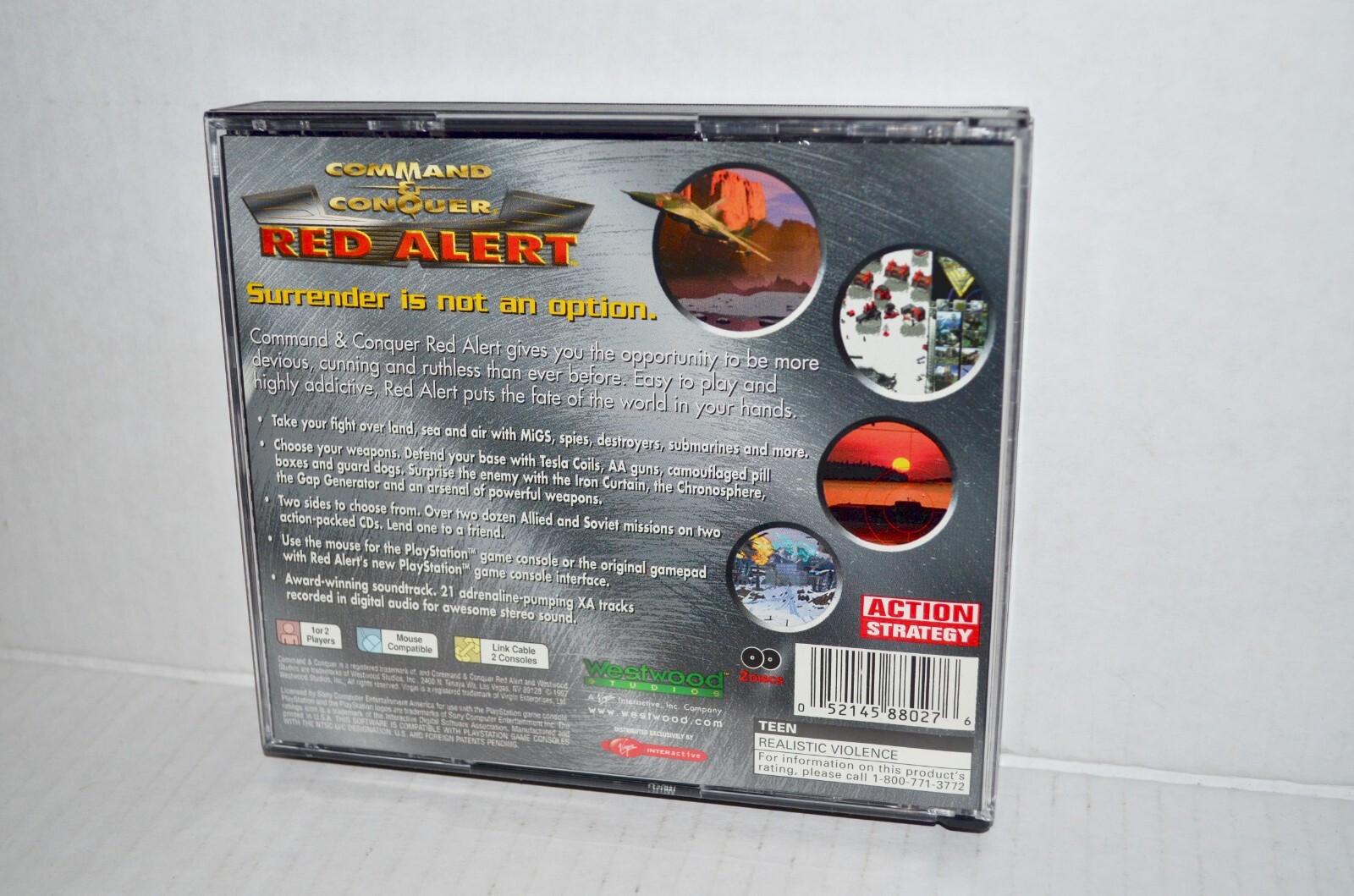 Command & Conquer: Red Alert (Sony PlayStation 1, 1997) PS1 PSOne PSX 2 ...