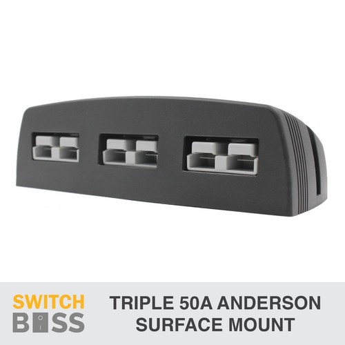 TRIPLE 50A Anderson Type Plug - Surface Mount Power Outlet Plug 4x4 ...