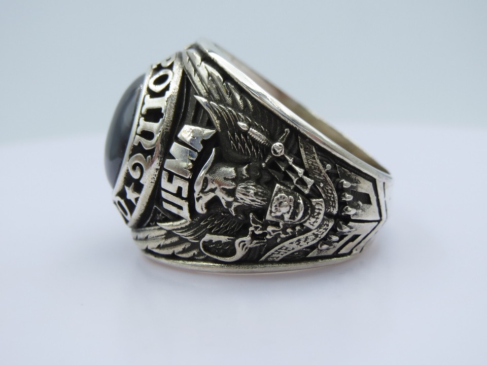 SOLID Silver 925 , RING , USMA , WP , West point Ring , 1990 , US SIZE ...
