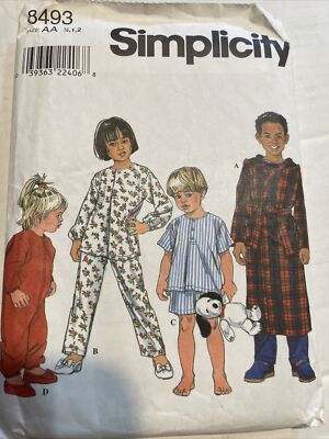 Simplicity Sewing Pattern 8493 Baby Sleepwear Pajamas Sleeper Robe Cut ...