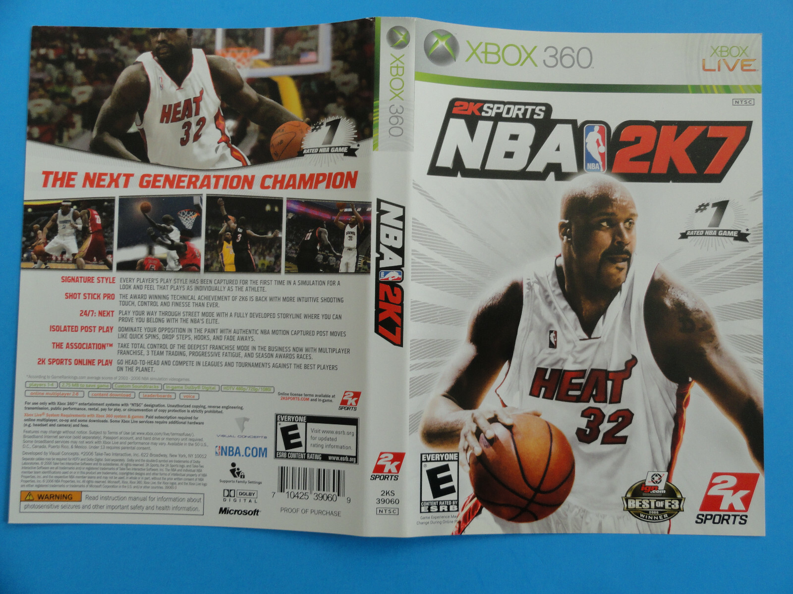 XBOX 360 NBA 2K7 ORIGINAL COVER ART *NO GAME DISC OR CASE* | eBay