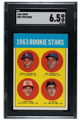 1963 Topps #537 Pete Rose Cincinnati Reds RC Rookie SGC 6.5 "LOOKS ...