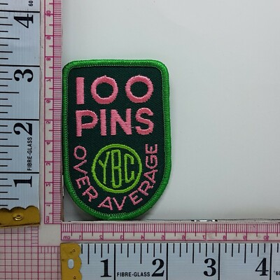 YBC Bowling 100 Pins Over Average Badge Patch Applique Crest Logo gp J8 ...