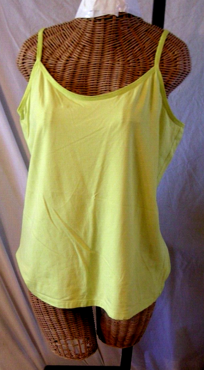 Women's Spaghetti Strap T-Shirt, A.N.A. New Approach, Size 1X, Lime ...