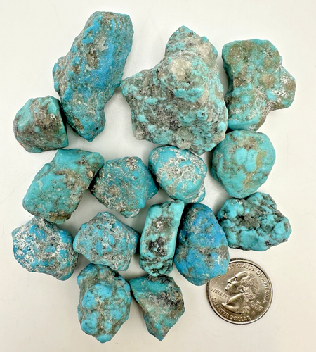 Large 15-Pc. Lot of Natural Morenci Turquoise Nuggets 5.9 Oz / 832 ...