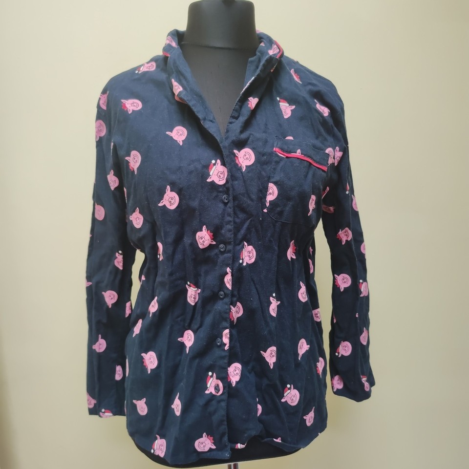 Marks & Spencer Ladies Percy Pig Brushed Cotton Pyjama Top M&S Pig PJs ...
