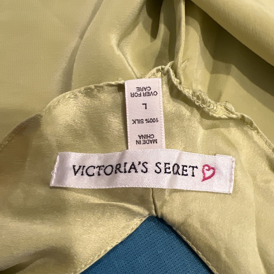 Victoria's Secret 100% Silk Olive Green Slip Dress Nightie Nightgown ...