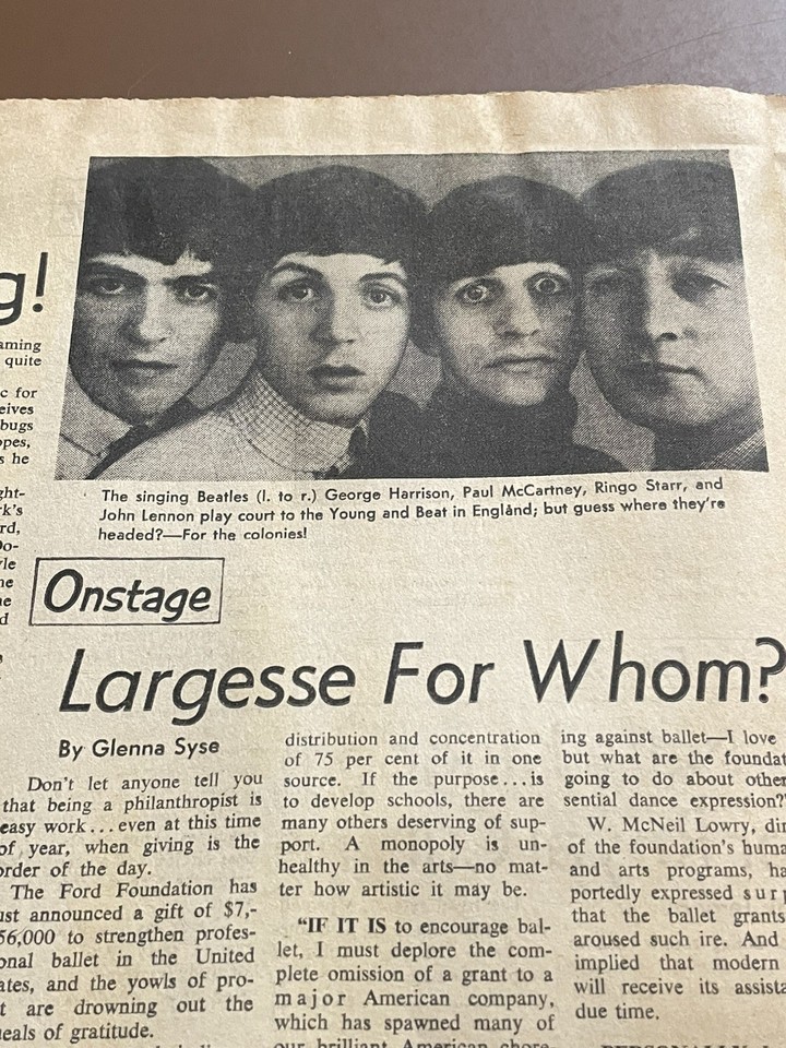 Chicago Sun Times December 29 1963 Help The Beatles Are Coming Article ...